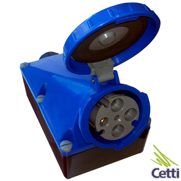Plugue de Tomada Industrial Steck 63A 3P+T 9h 220-250V IP67 Azul N4579 ...