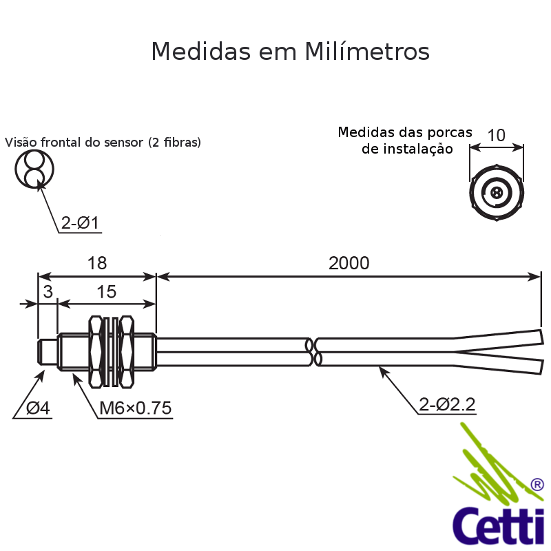 Sensor de Proximidade Difuso Fibra Óptica Autonics FD-620-10 - Cetti ...