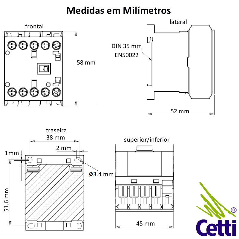 Mini Contator WEG 24V 9A Tripolar e 1 Contato Auxiliar NF CWC09-01 ...