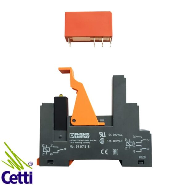 Relé Auxiliar 24VCC 2NA-NF com Base para Trilho DIN e Diodo de Proteção ...