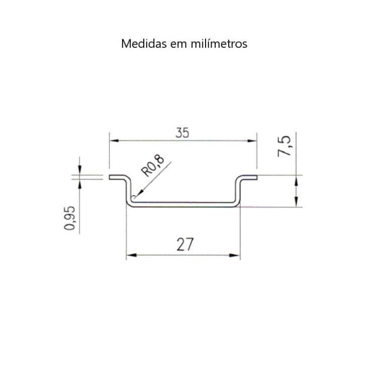 Trilho DIN 35 mm em Alumínio Liso Barra de 2 Metros - Cetti Materiais ...